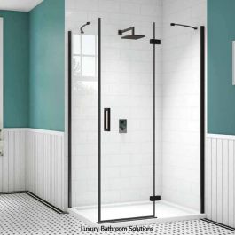 BLACK - Luxury Designer Hinged Door and Inline Panel Enclosure